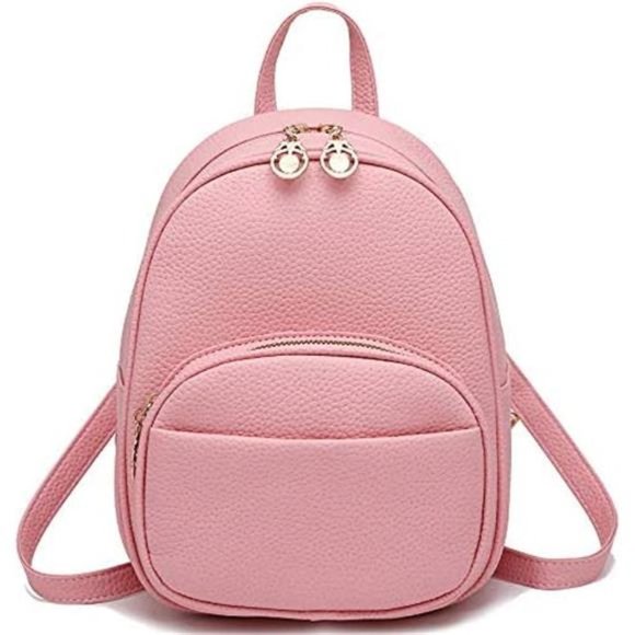 Bags | Little Backpack Bag Small Size Purse Vegan Leather Pink | Poshmark